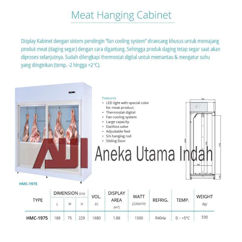 Jual GEA HMC-1975 MEAT HANGING CABINET - DISPLAY CABINET - PEMAJANG ...