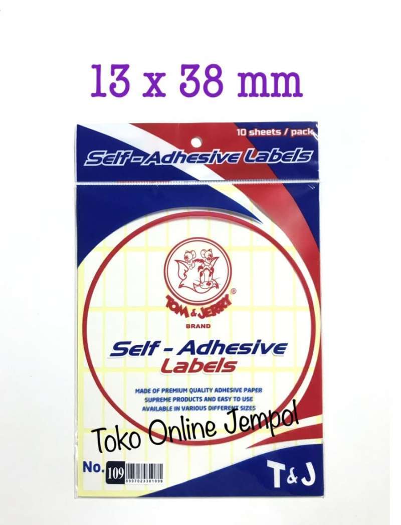 Jual 13x38mm no.109 Label Tom and Jerry stiker Jerry sticker isi 10 ...