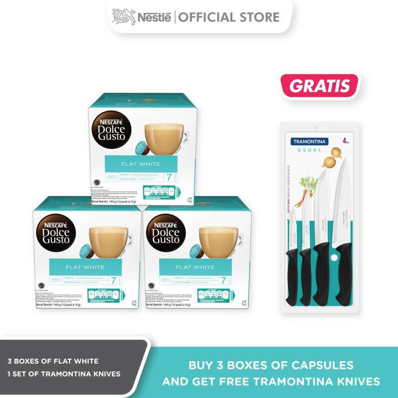 Jual Nescafe Dolce Gusto Flat White Kopi Kapsul [3 Box] + Free ...