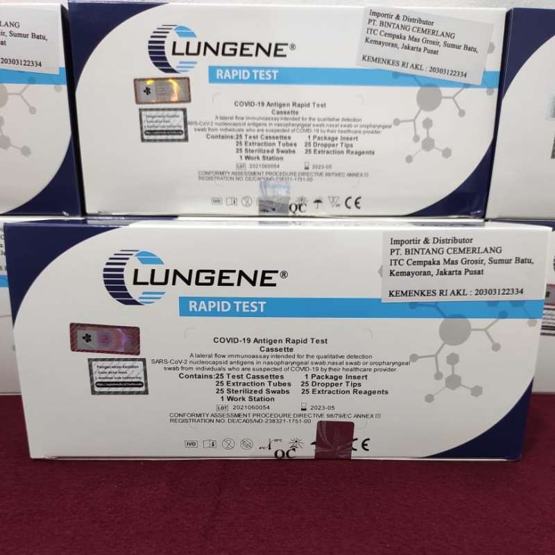 Jual ALAT RAPID TEST ANTIGEN SWAB 1 BOX 25 PCS SET MEREK CLUNGENE BIRU ...