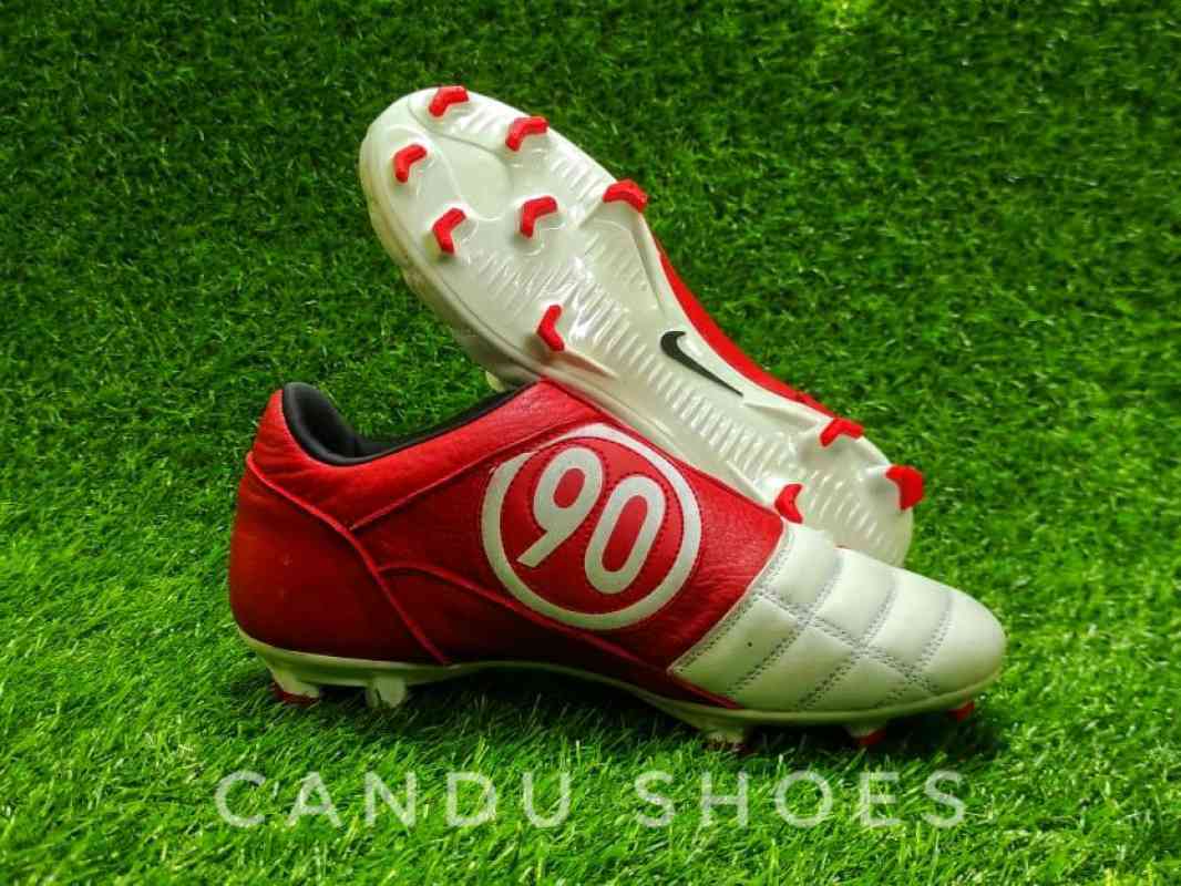 Jual Sepatu Bola Nike Total 90 Full Kulit Merah Putih Di Seller Endah ...