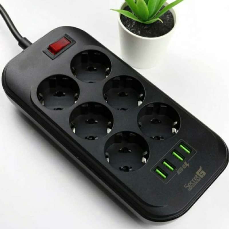 Jual Secret G Defender 6 Power Colokan Listrik 4 Socket USB 2 Meter ...