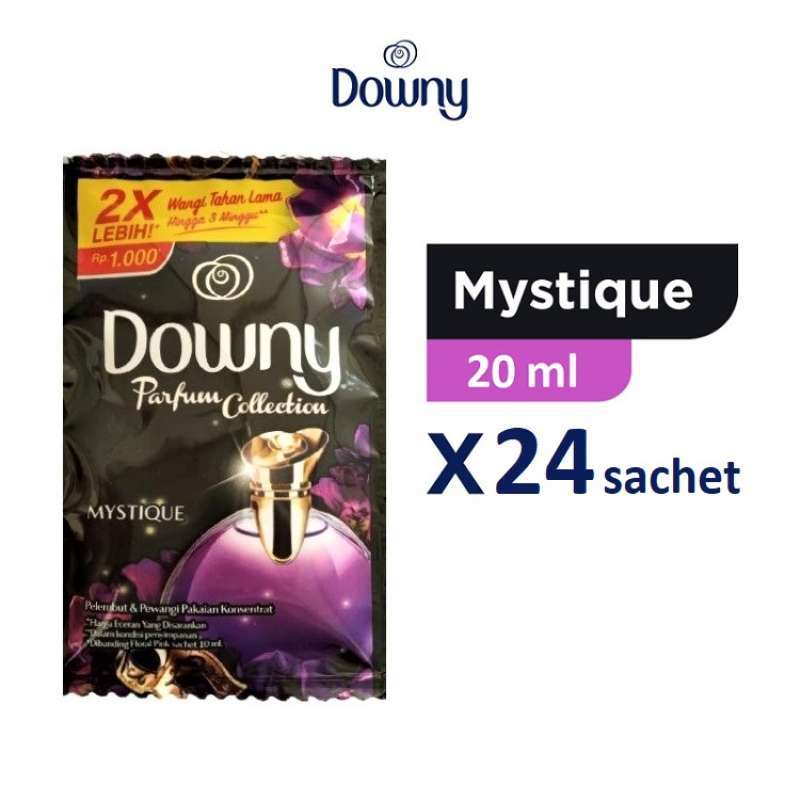Promo Downy Mystique Pelembut & Pewangi Pakaian [20 ml/ 4 Renceng/ 24 Sachet] Diskon 14% di ...