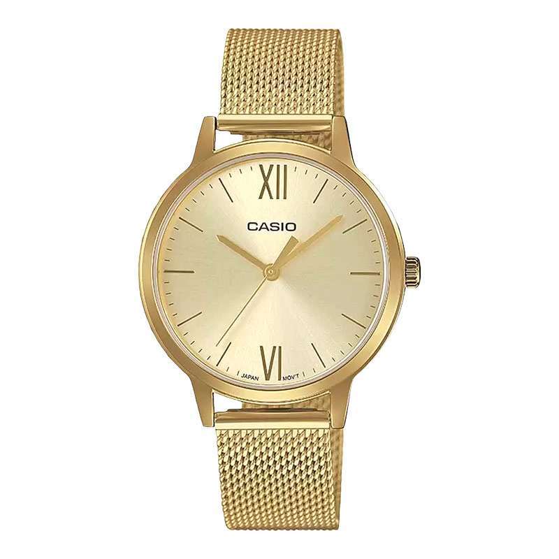 Promo Jam Tangan Wanita Casio General LTP-E157MG-9ADF Enticer Ladies Gold Dial Gold Mesh Band ...