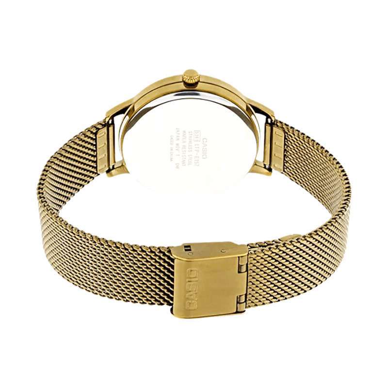 Promo Jam Tangan Wanita Casio General LTP-E157MG-9ADF Enticer Ladies Gold Dial Gold Mesh Band ...
