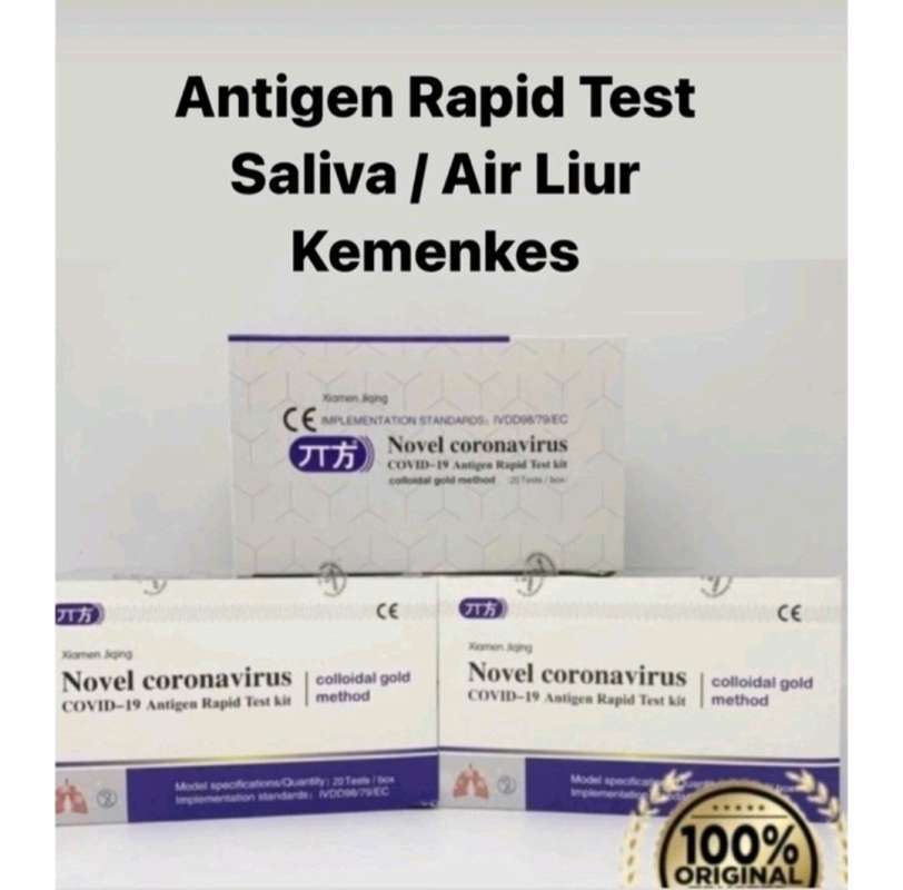 Jual Alat Rapid Test Swab Antigen Saliva Novel Kemenkes 1 Box di Seller ...