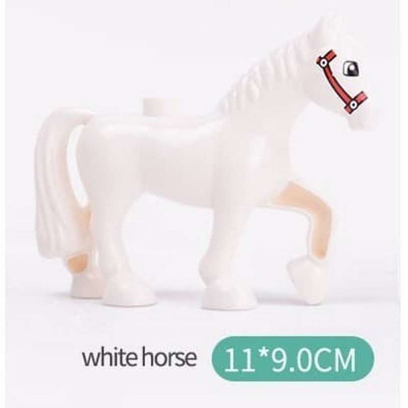 Jual Duplo Animal Kuda Putih White Horse Farm Binatang Hewan Lego Brick ...
