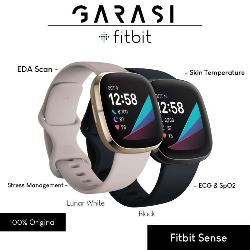 Promo Fitbit Sense Advance Smartwatch Original With ECG SpO2 - Putih ...