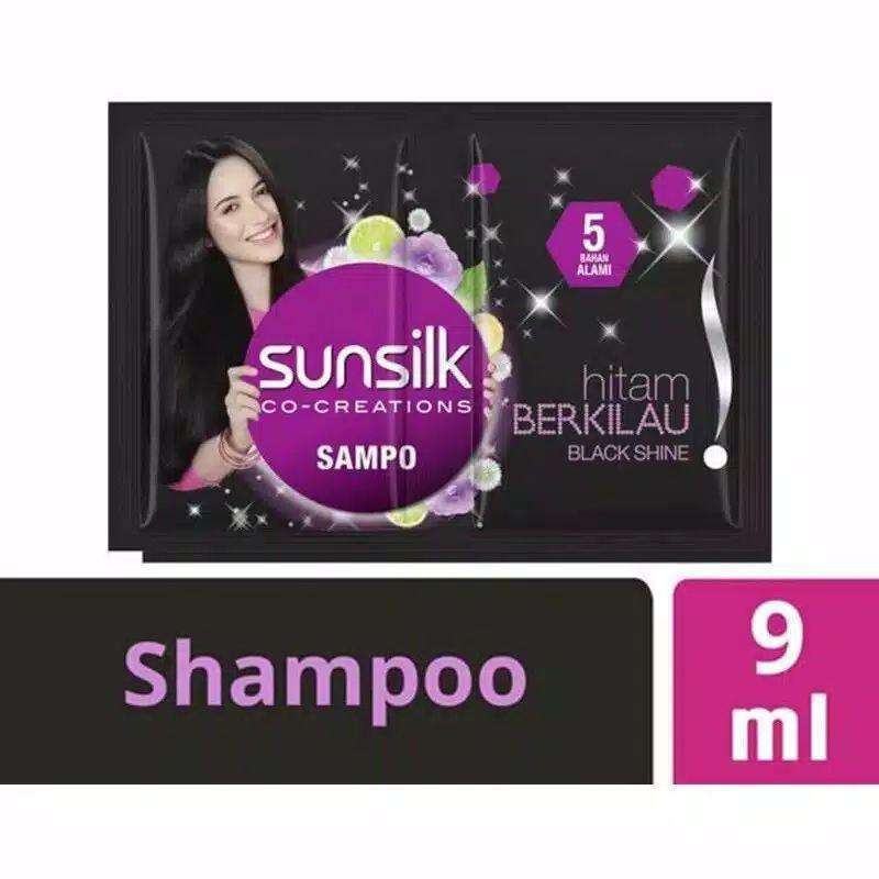 Promo Sunsilk Shampoo Black Shine Hitam [9ml / 480 sachet / karton ...