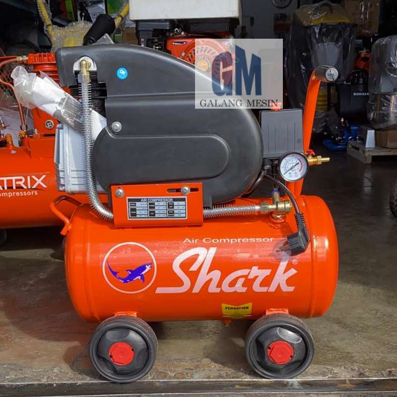 Jual Shark Kompresor Angin Mini Portable 3/4 HP MZ 07-25 Air Compressor ...