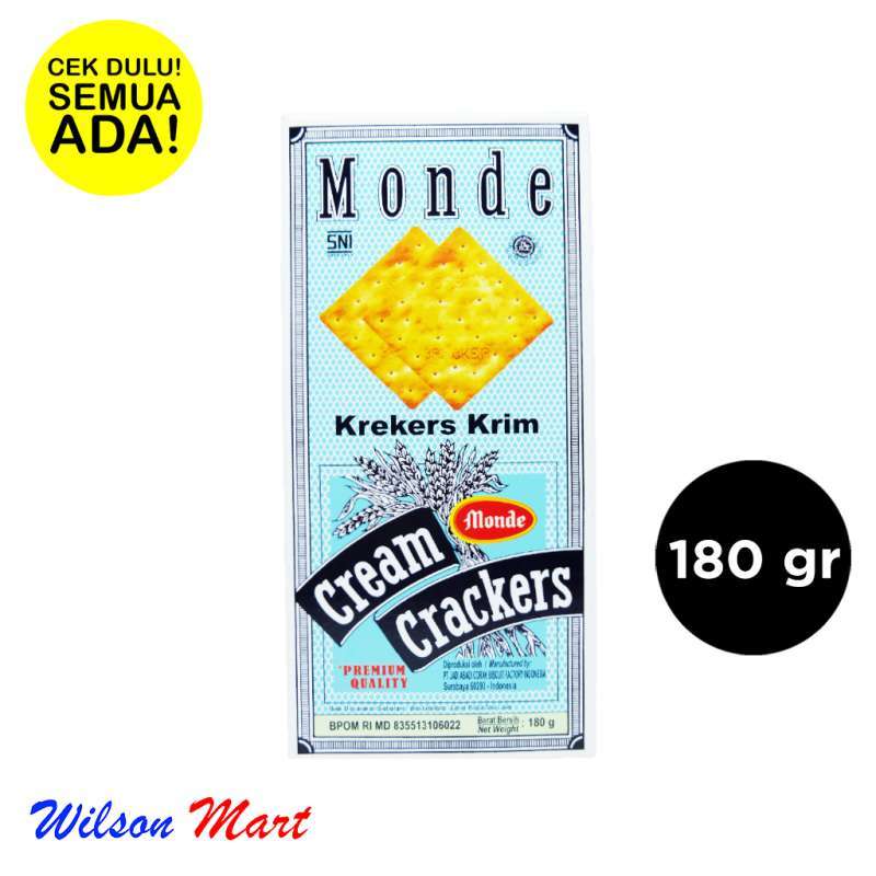 Jual MONDE CREAM CRACKERS 180 GRAM Halal di Seller Wilson Mart - Angke ...