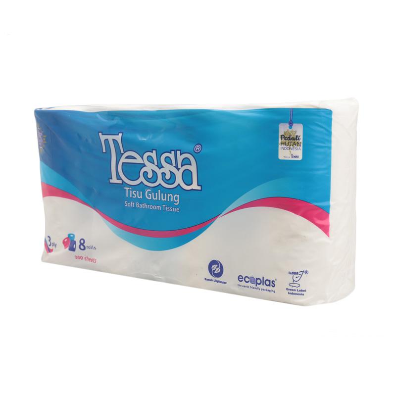 Promo Tessa Toilet Terra Tissue 300 Sheets - 3 Ply [8 Rolls/ 1 Pack ...