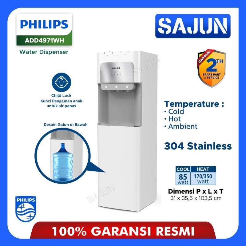 Promo Philips Water Dispenser ADD4971 (WH/GY) Dispenser AIr Galon Bawah ADD-4971 (WH/GY) Diskon ...