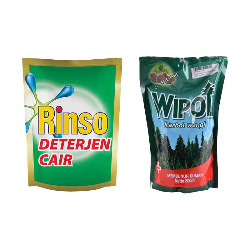 Jual Rinso Anti Noda Liquid Detergent [800 Ml/ Kemasan Pouch] + Wipol ...