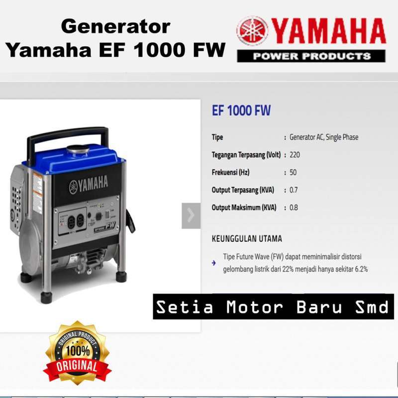 Jual Mesin Generator Genset Bensin Portable Future Wave Yamaha Ef 1000 Fw 800 Watt 4 Tak Asli ...