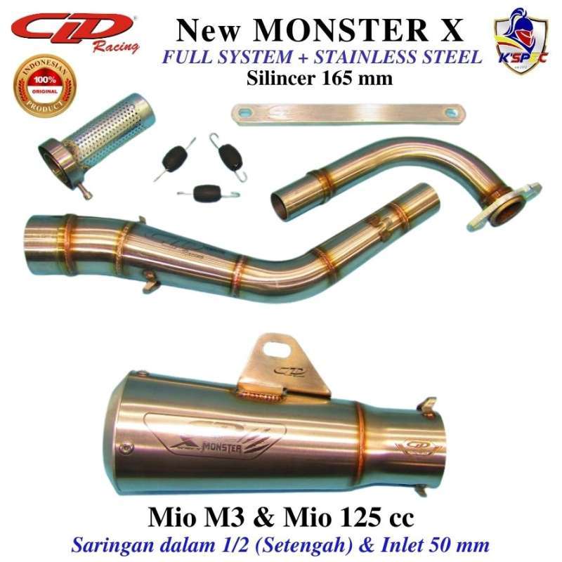 Jual Knalpot Cld Racing Type New Monster X 165 Mm Seri Mio M3 & Mio 125 ...