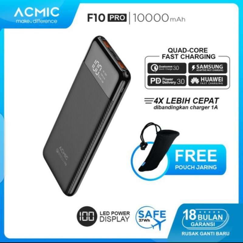 Jual RECOMMEND Powerbank ACMIC F10 Pro Slim Quick Charging 3.0 Digital display di Seller ...