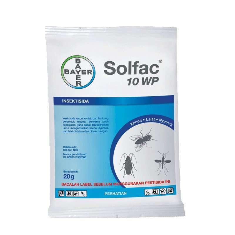 Jual Solfac 10 WP Insektisida Racun Pembasmi Hama Nyamuk Kecoa Serangga 20gr Original Solfac ...