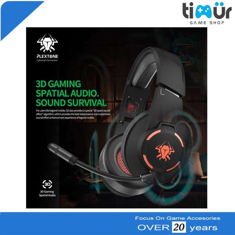Jual Plextone G5 Gaming Headset Foldable Wireless With Enc Mic - Grey ...