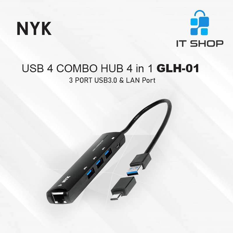 Jual NYK USB Combo Hub 3 Port & LAN GLH-01 di Seller IT Shop Official ...