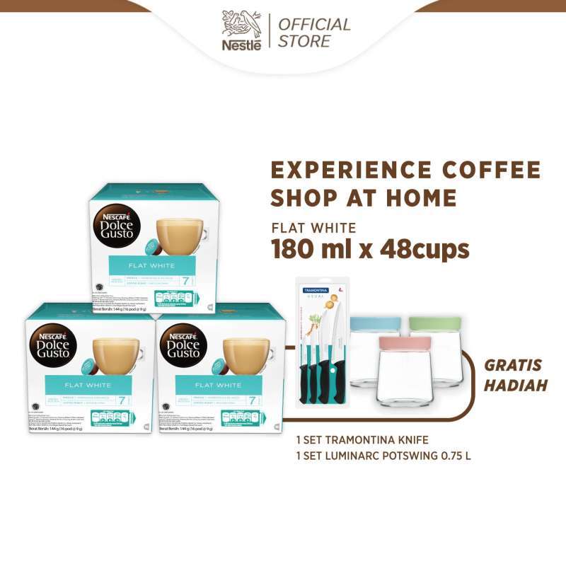 Jual Nescafe Dolce Gusto Flat White [3 Box] + Free Tramontina Knife Set ...