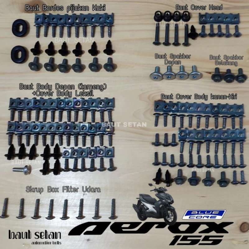 Jual Baut full body Yamaha Aerox 2016-2020/baut sett body aerox ...