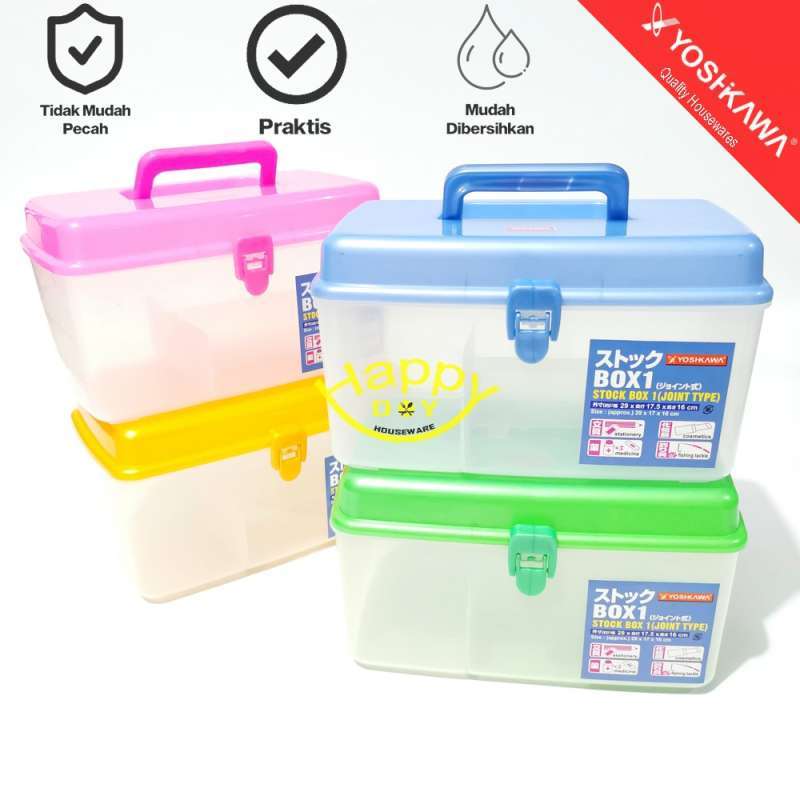 Promo YOSHIKAWA STOCK BOX/ KOTAK TRANSPARANT SERBAGUNA BX-03/K3 - Biru ...