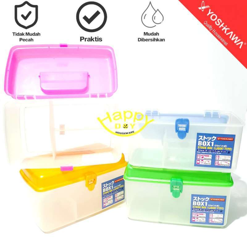 Promo YOSHIKAWA STOCK BOX/ KOTAK TRANSPARANT SERBAGUNA BX-03/K3 - Biru ...