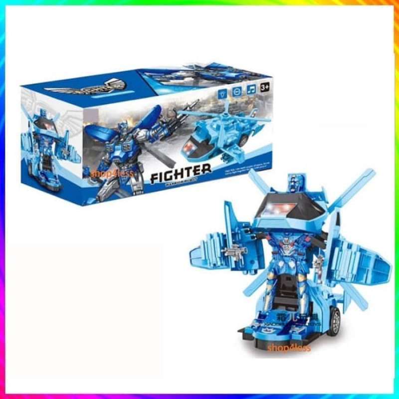 Jual Mainan Anak Heli Fighter Warrior Helicopter Biru Jadi Robot 8999 ...