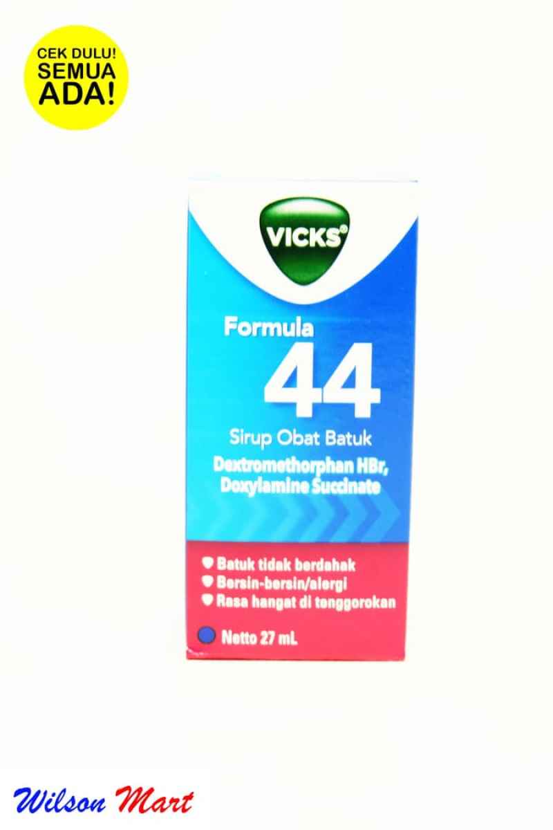 Jual VICKS FORMULA 44 SIRUP OBAT BATUK 27 ML di Seller Wilson Mart ...