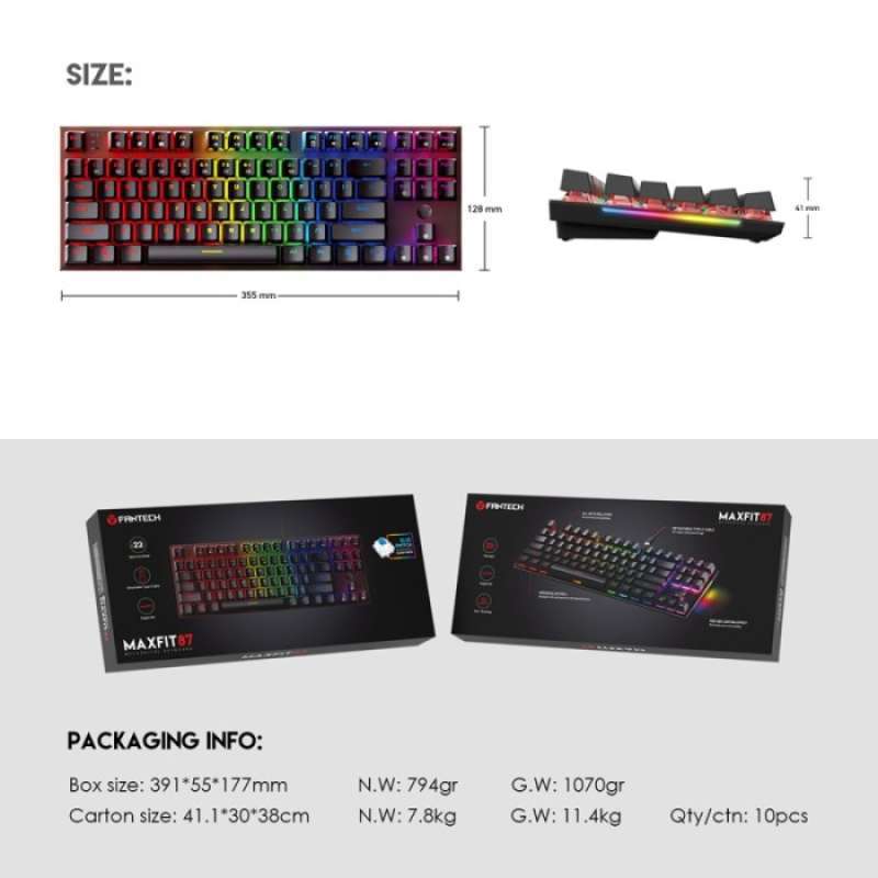 Jual Fantech Maxfit 87 Mk856 / Mk-856 Rgb Tkl - Mechanical Gaming ...