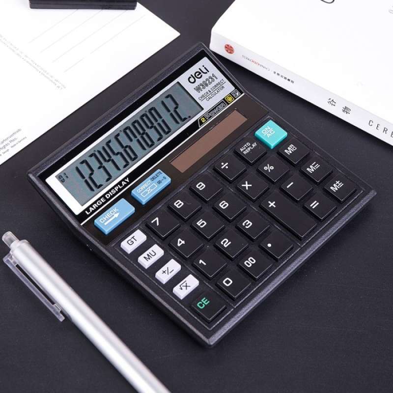 Jual DELI KALKULATOR MEJA 12 DIGIT DESKTOP KLASIK GARANSI 3 TAHUN ...