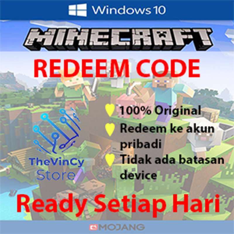 Jual Minecraft Windows 10 Original - Bedrock Edition - Redeem Code ...