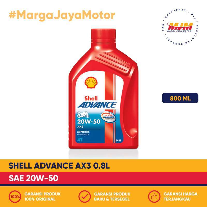 Jual Shell Advance AX3 20W/50 [800ml] Shell Oil 0.8L ORIGINAL di Seller ...