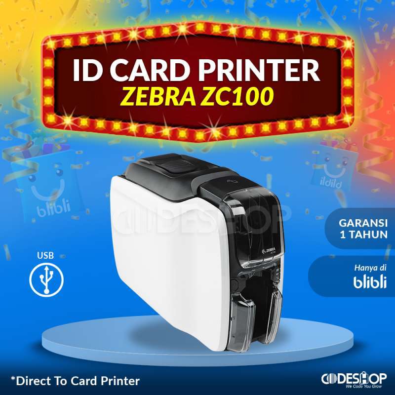 Jual Zebra ZC100|ZC 100 Printer ID Card PVC Cetak Kartu Pelajar ...