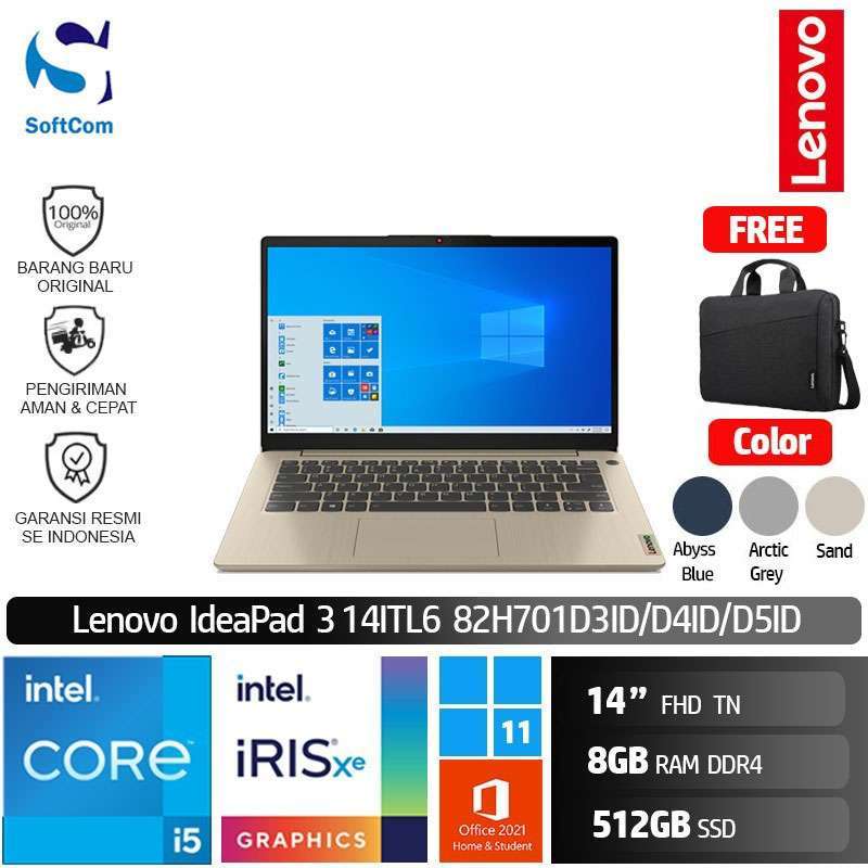 Promo Lenovo IdeaPad Slim 3i 14ITL6 D3ID D4ID D5ID Notebook [Core i5 ...