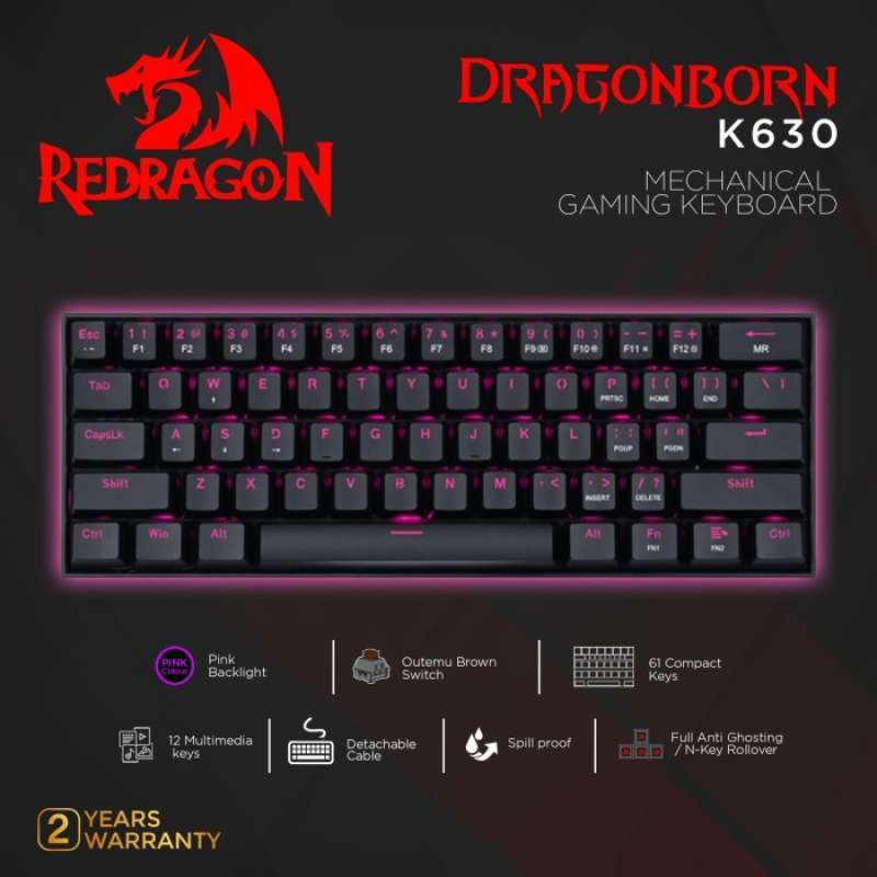 Jual Redragon Mechanical Gaming Keyboard DRAGONBORN - K630 di Seller ...