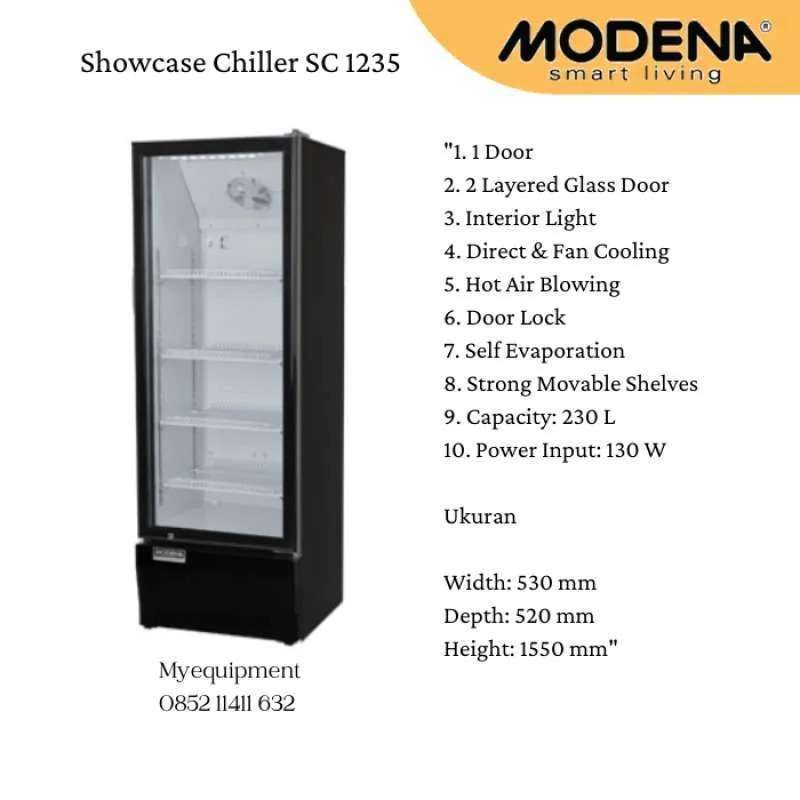 Jual MODENA - SHOWCASE CHILLER 230 LITER SC-1235 / SC 1235 [SEMARANG ...