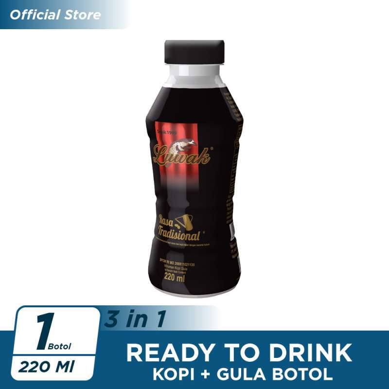 Promo Kopi Luwak Plus Gula Black Coffee Botol 220ml Diskon 10% Di ...