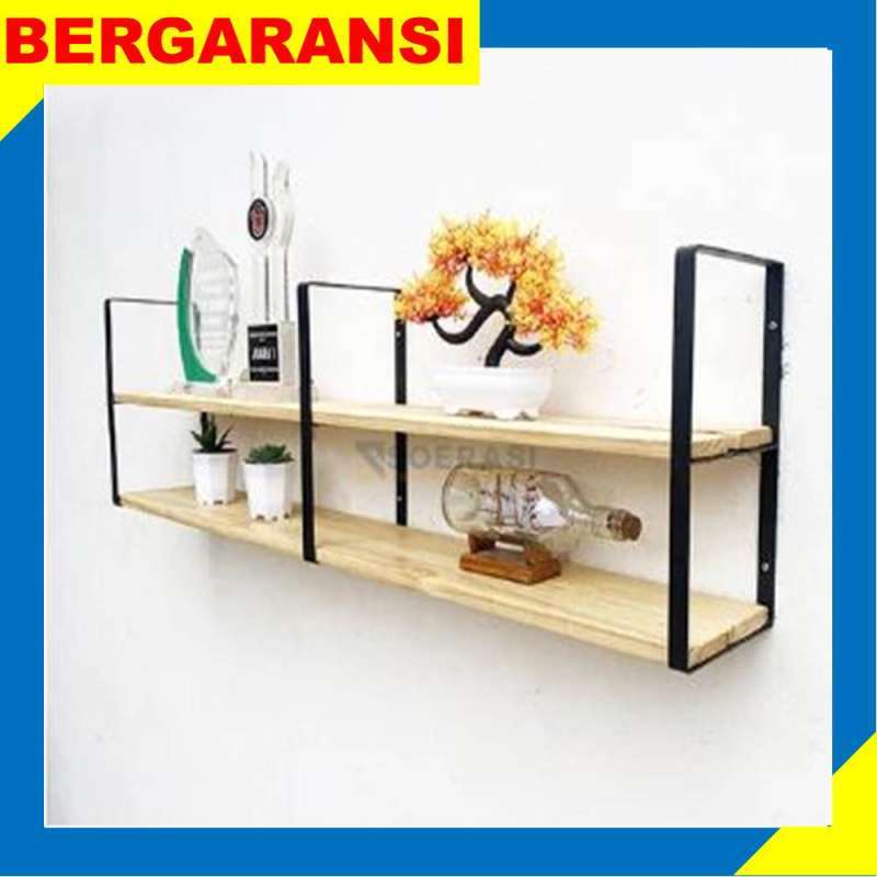 Jual Rak Dinding 1m Susun Lebar Besi Dan Kayu Penyimpanan Minimalis ...