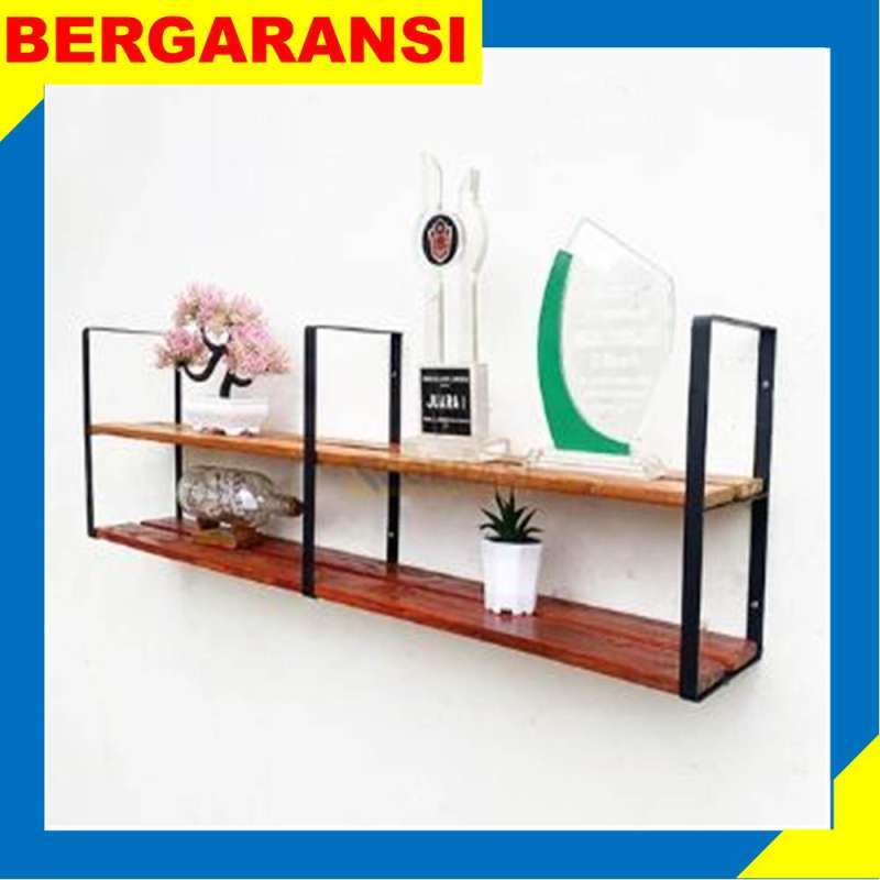 Jual Rak Dinding 1m Susun Lebar Besi Dan Kayu Penyimpanan Minimalis ...