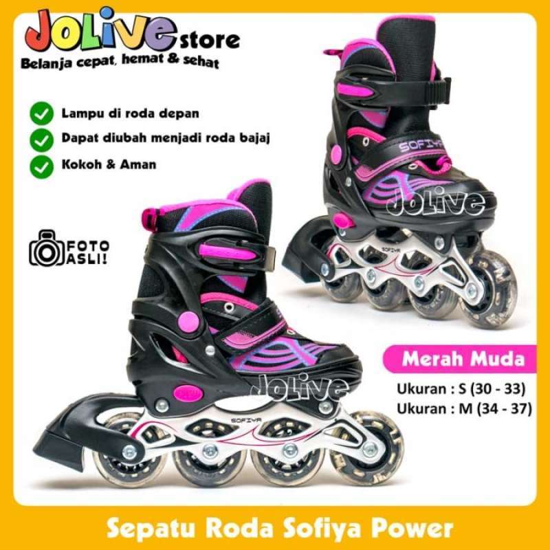 Jual SEPATU RODA ANAK ROLLER BLADE INLINE SKATE SOFIYA POWER LAMPU ...