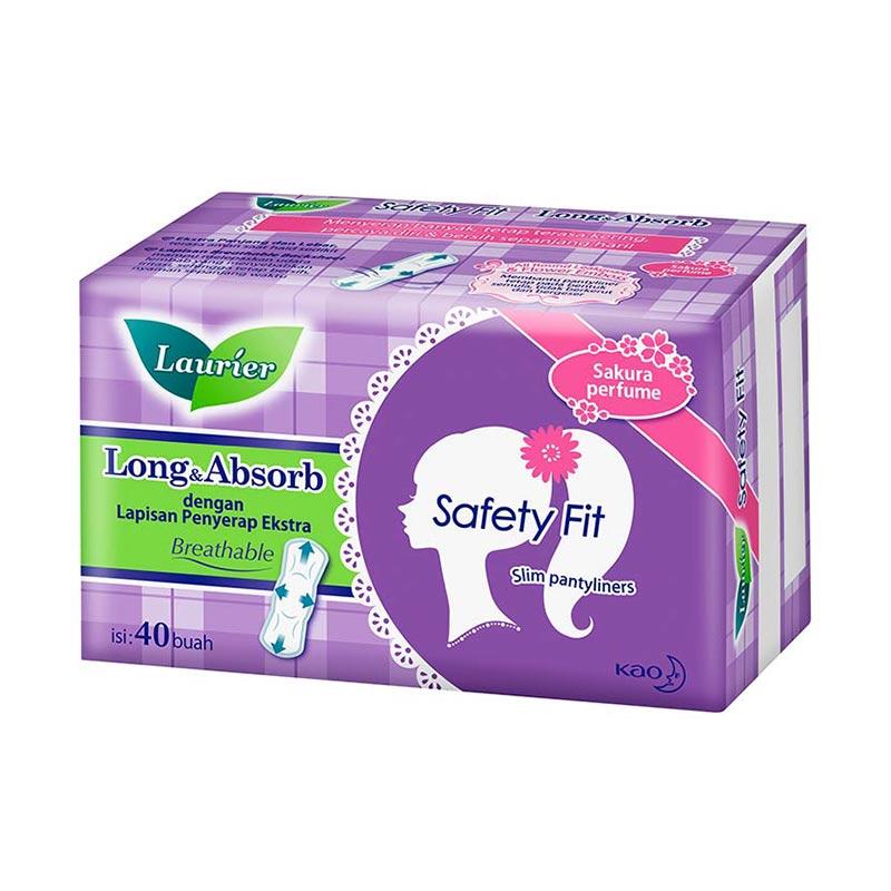 Jual LAURIER Safety Fit Long & Absorb Sakura Pantyliner [40 Pcs] di ...