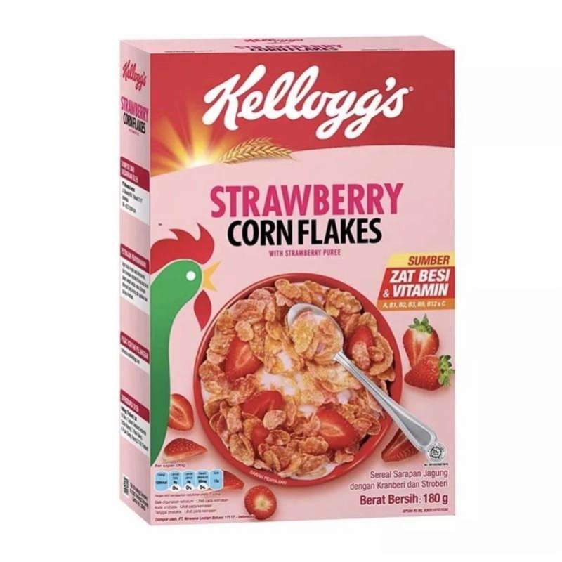 Jual Kelloggs Corn Flakes Strawberry 180g Cereal Kellogs Keloggs Mur di ...