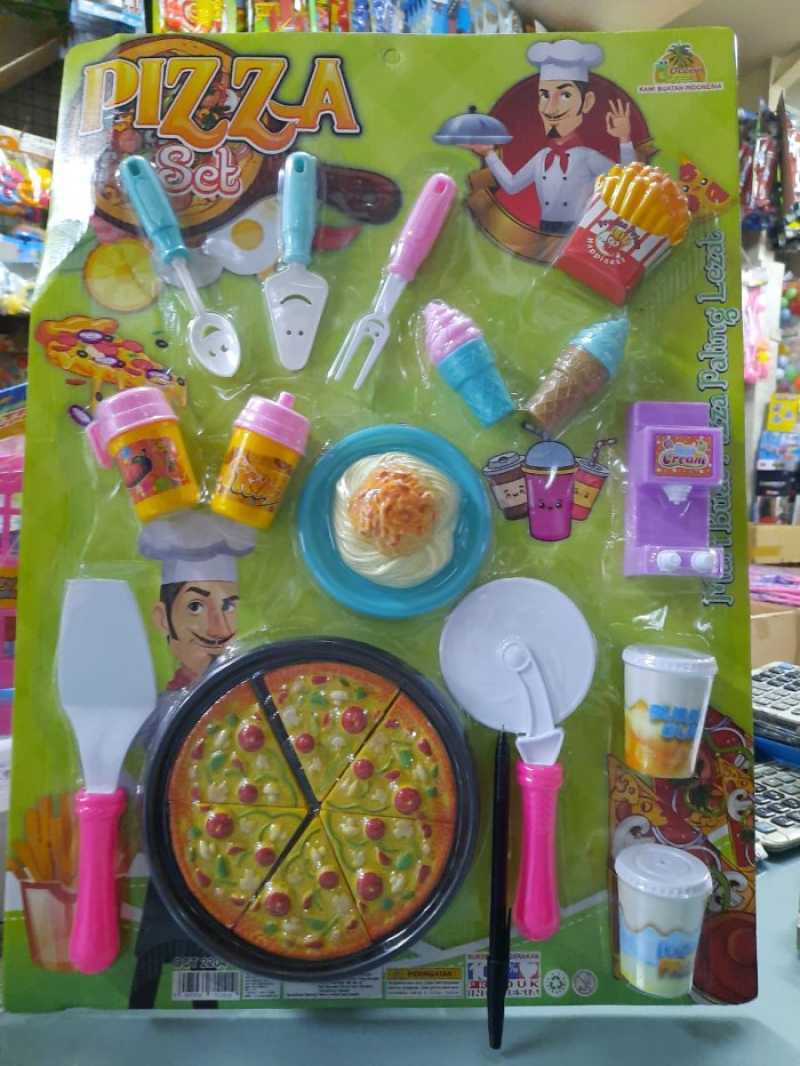 Jual Mainan pizza loyang kitchen set kentang fries ice cream meat es ...