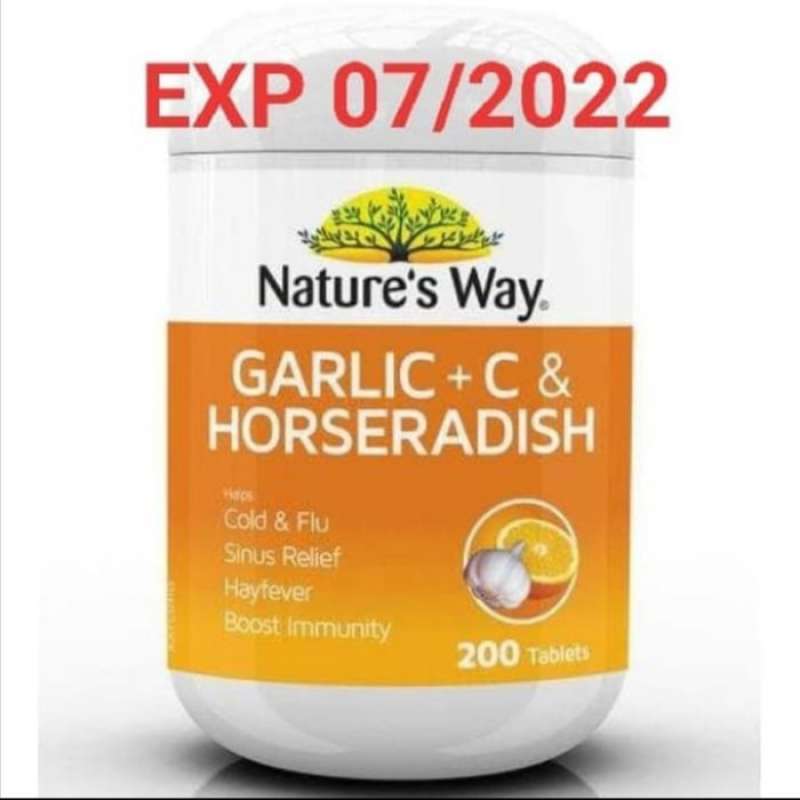 Promo natures way garlic + vitamin c & horseradish isi 200 tablet ...