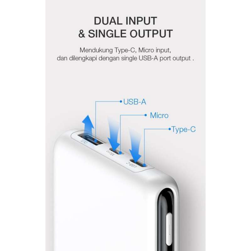 Jual ROBOT Powerbank 10000mAh RT180 PB Dual Input Port Type C & Micro ...