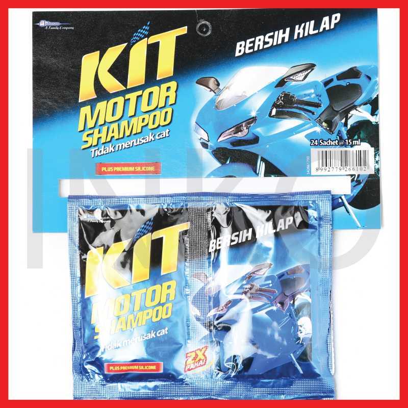 Jual KIT MOTOR SHAMPOO PLUS PREMIUM SILICONE SACHET HANGER 24X15ML di ...