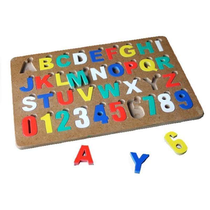 Jual Mainan Edukatif Puzzle Alfabet Besar Huruf Dan Angka Cat Di Seller ...