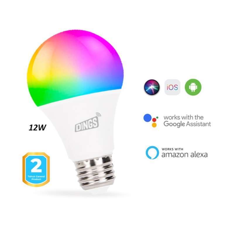 Jual Dings Lampu Pintar Smart Home - Smart Bulb 12 Watt - RGBCW di ...